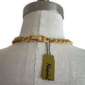 Signed Heavy Monet Statement Gold Multi Curb Chain Choker Necklace ...