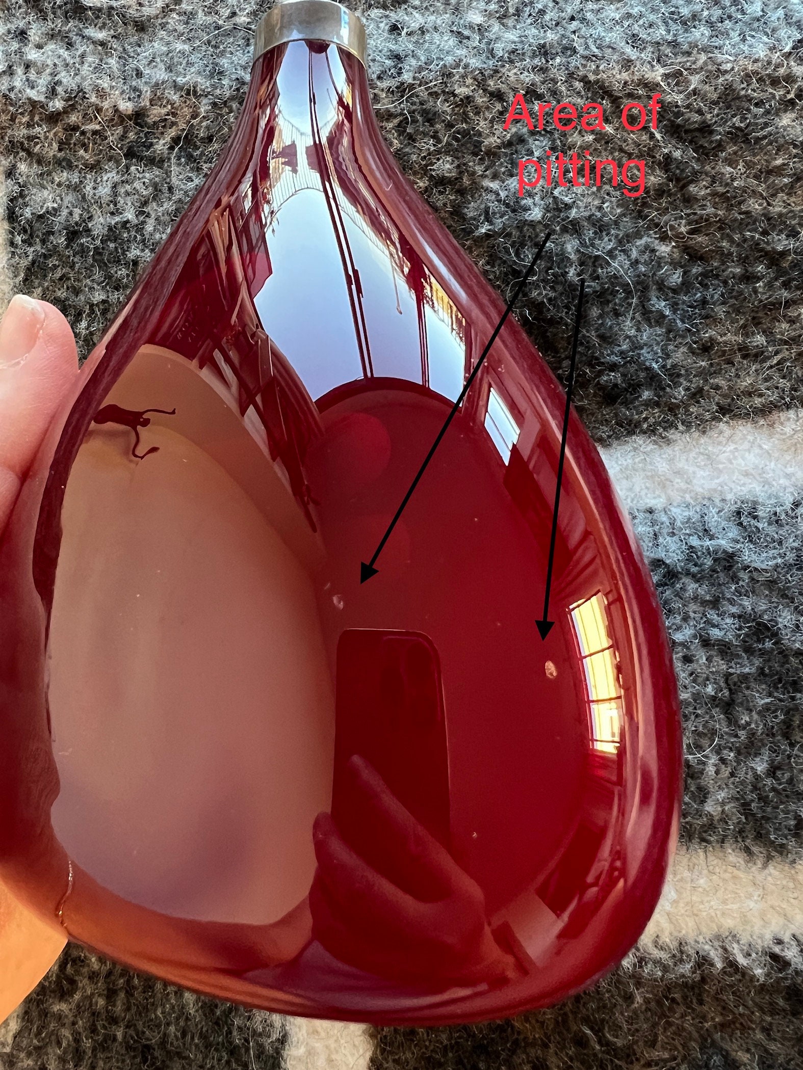 Large Antique Ruby Red Opaque Blown Glass Silver Cologne Perfume Bottle ...
