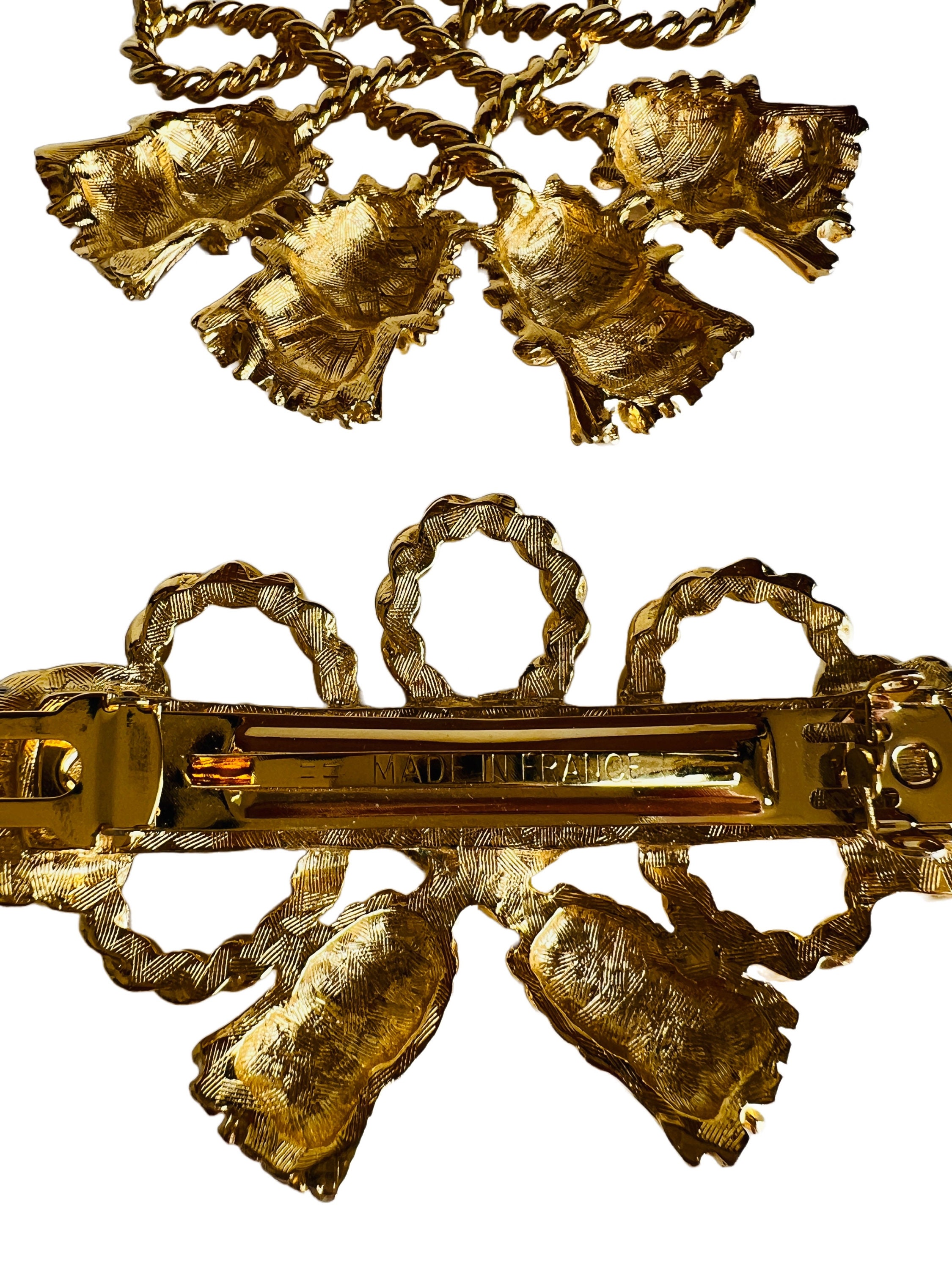 Vintage Large French Gold Tassel Brooch Pin and Barrette Hair - Etsy