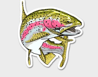 Trout decal | Etsy
