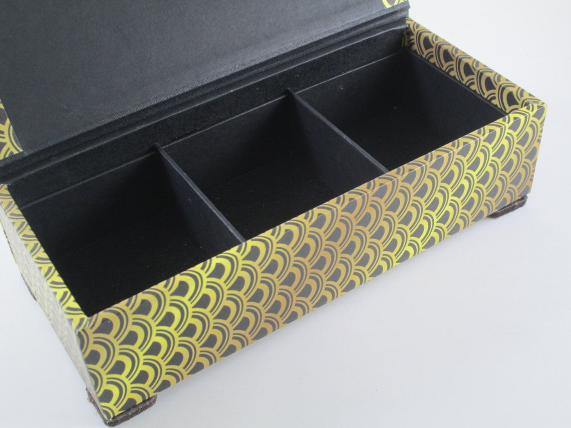 Decorative Tea Box in Black and Gold Art Deco Design Tea - Etsy
