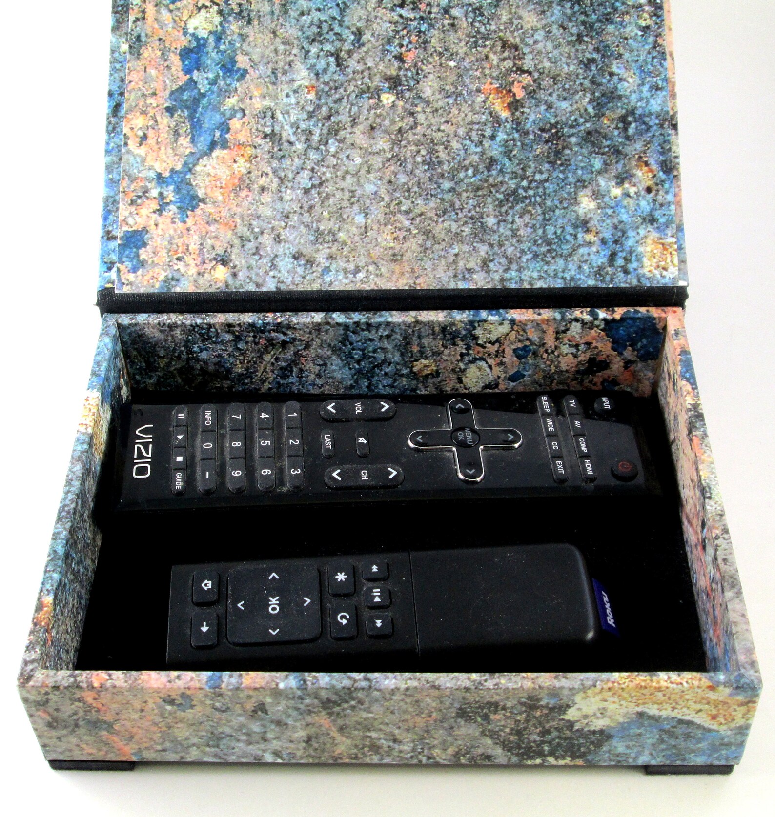 Decorative Box Covered in Colorful Stone Look Box for Remote - Etsy