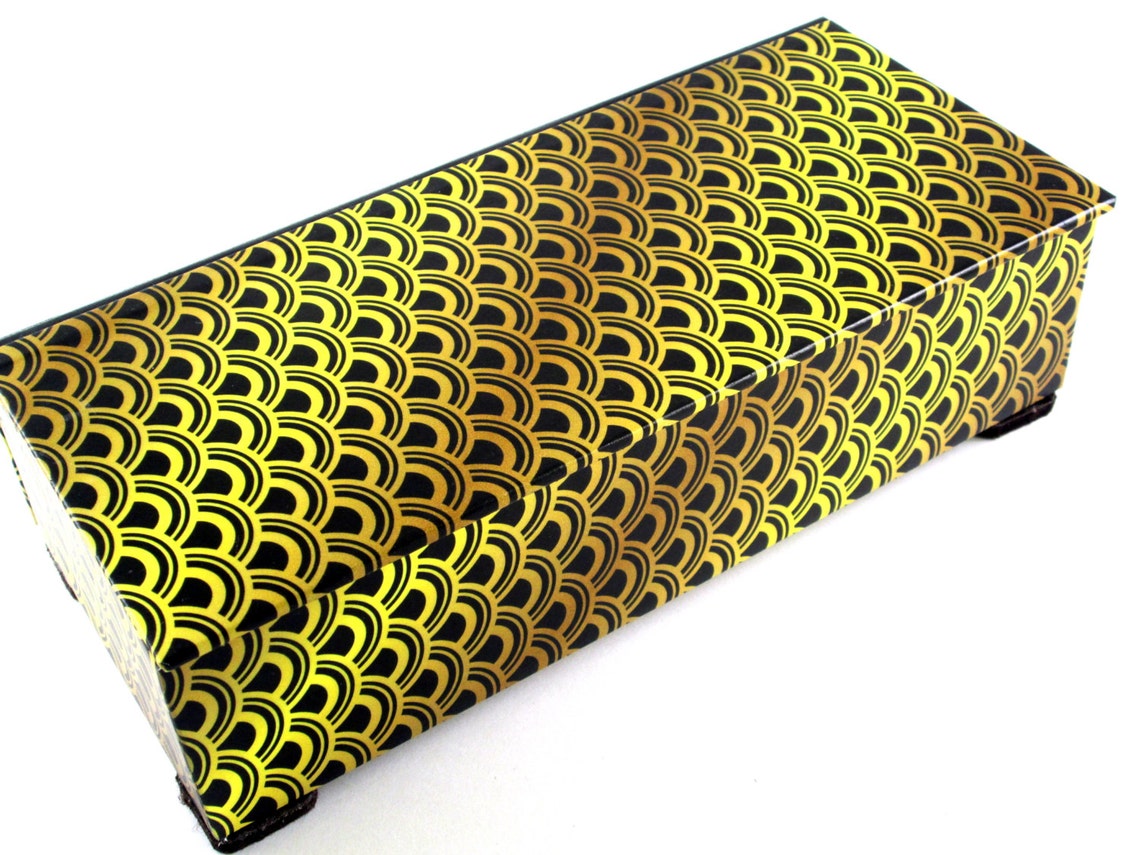 Decorative Tea Box in Black and Gold Art Deco Design Tea - Etsy