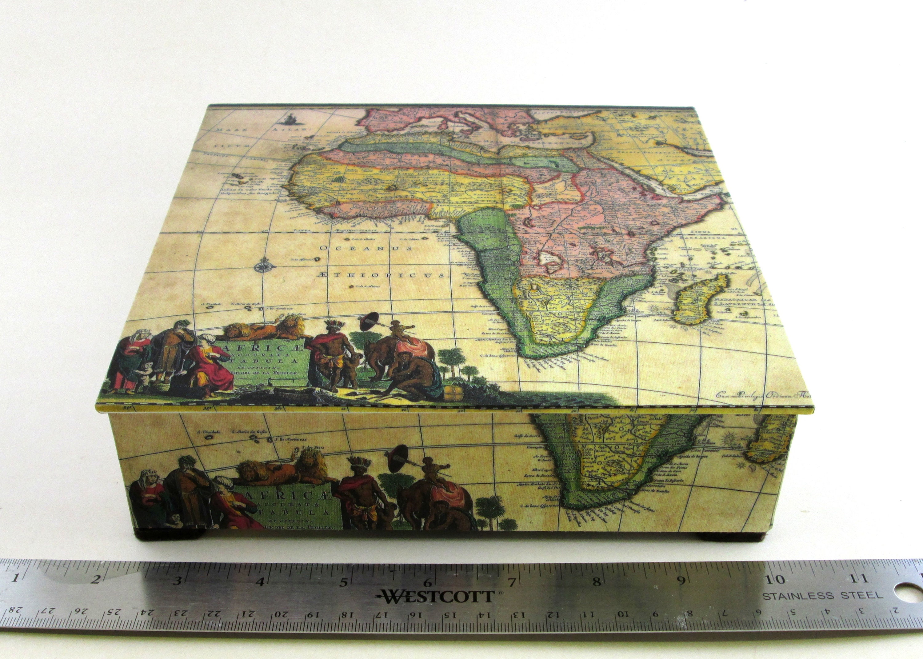 Decorative Box Antique African Map Remote Control Box Desk | Etsy