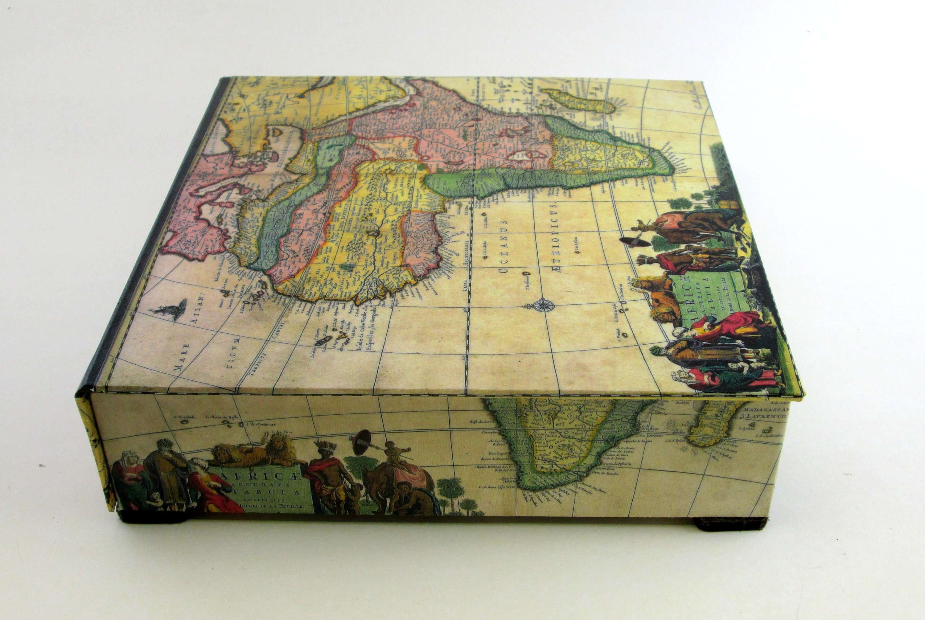 Decorative Box Antique African Map Remote Control Box Desk | Etsy