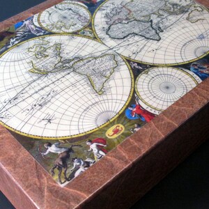Decorative Box, Old World Map, Vintage Leather Look Desk Organizer,men ...