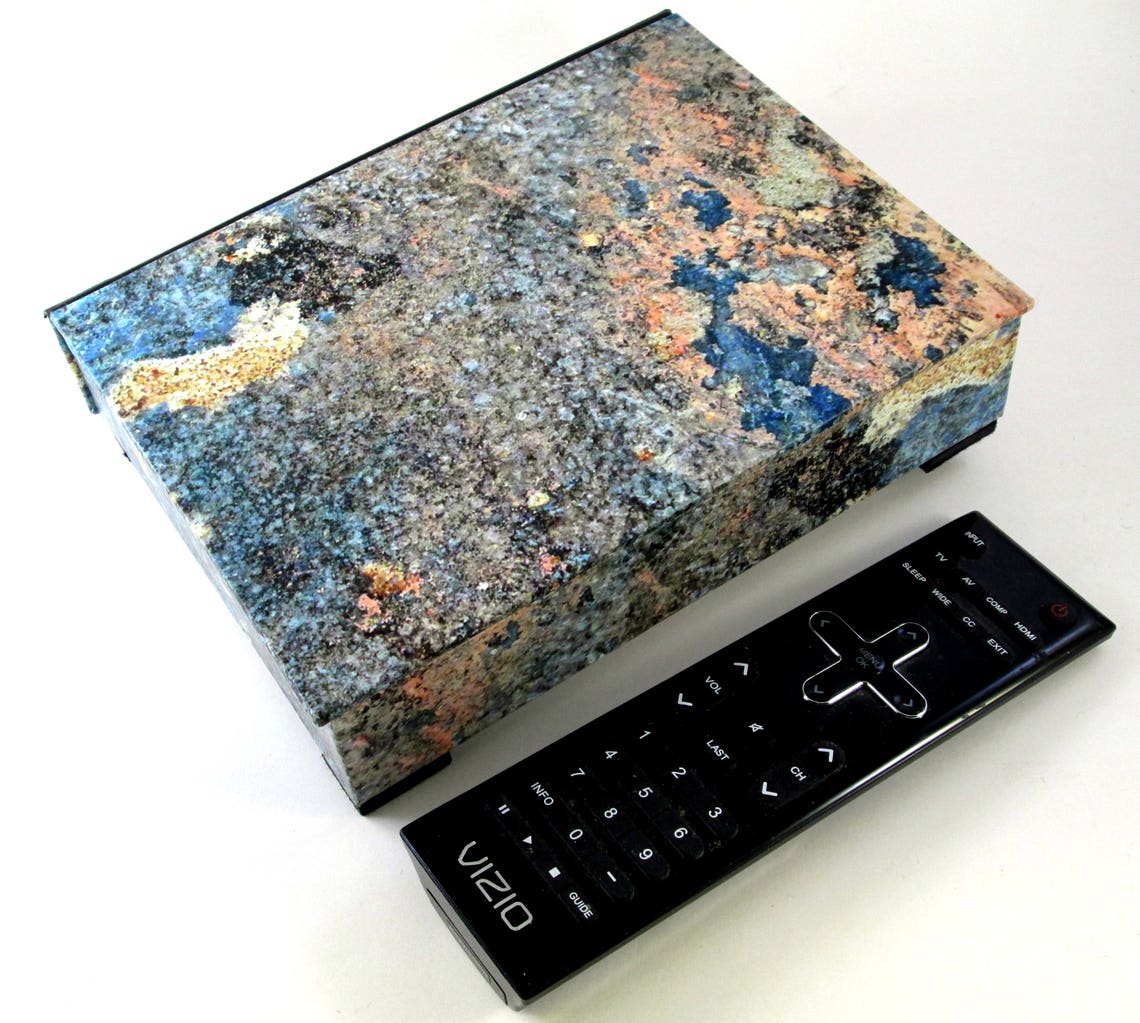 Decorative Box Covered in Colorful Stone Look Box for Remote - Etsy