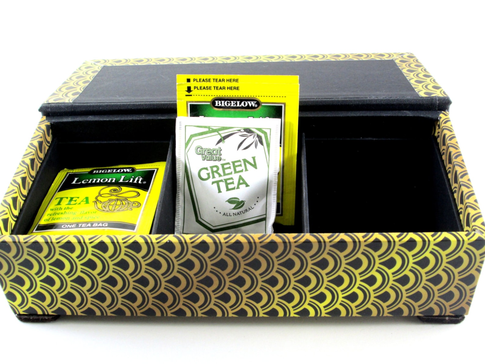 Decorative Tea Box in Black and Gold Art Deco Design Tea - Etsy