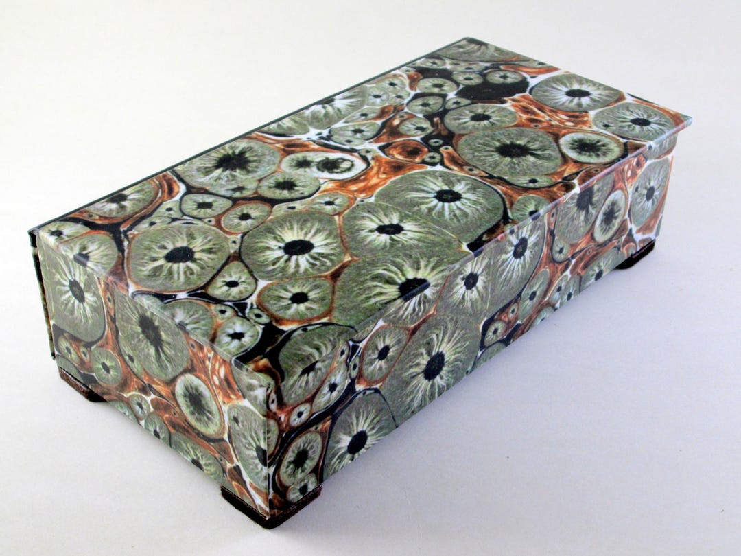 Decorative Box, Vintage Marbled Paper, Coffee Table Box, Keepsake Box ...