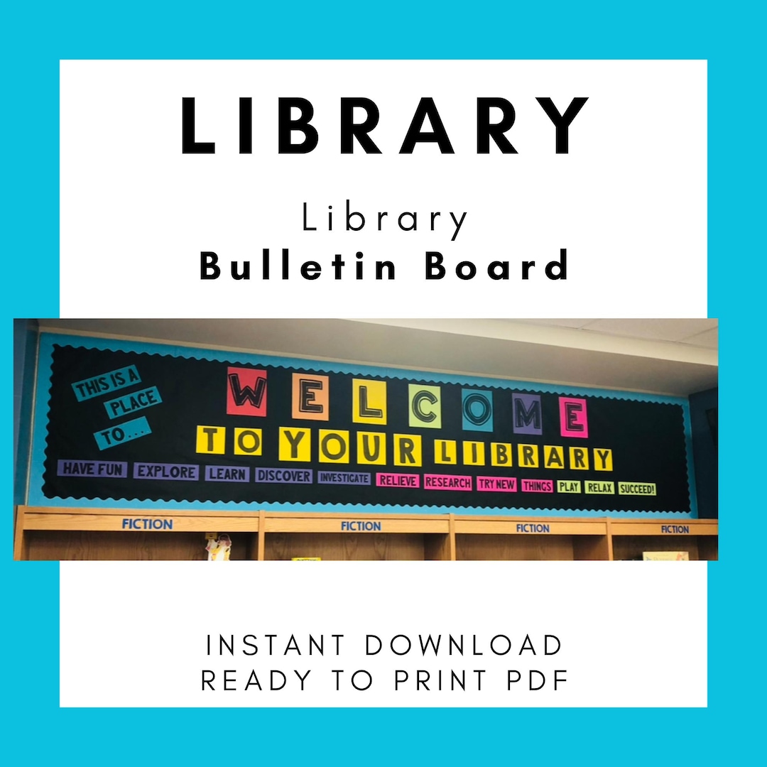 Welcome to YOUR Library - Bulletin Board Printable - Etsy