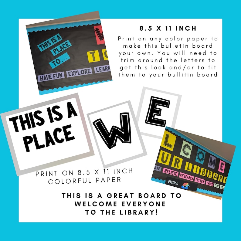 Welcome to YOUR Library - Bulletin Board Printable - Etsy