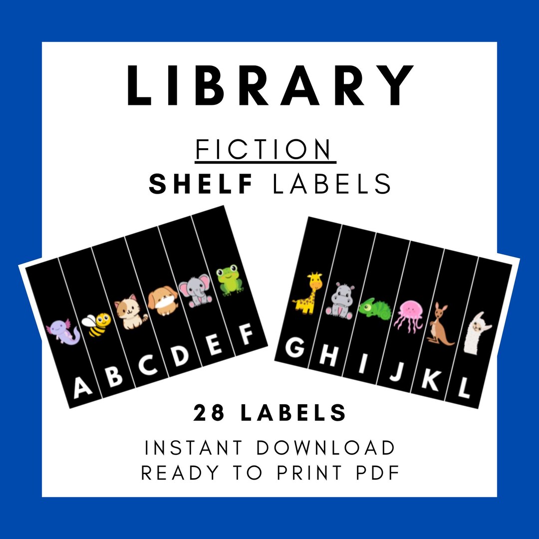 Fiction Bookshelf Labels - Etsy