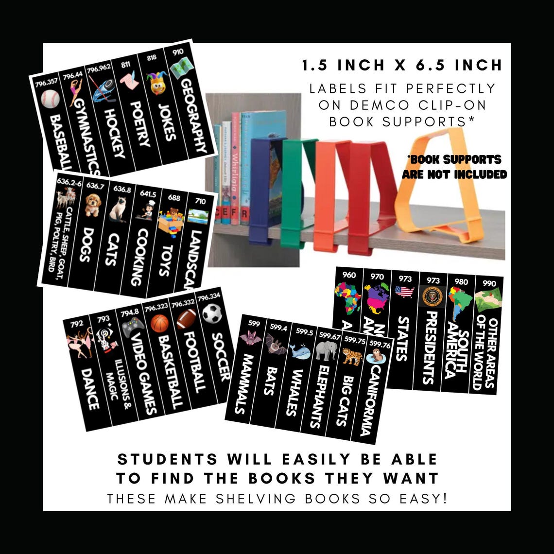 Nonfiction Dewey Shelf Labels - Etsy