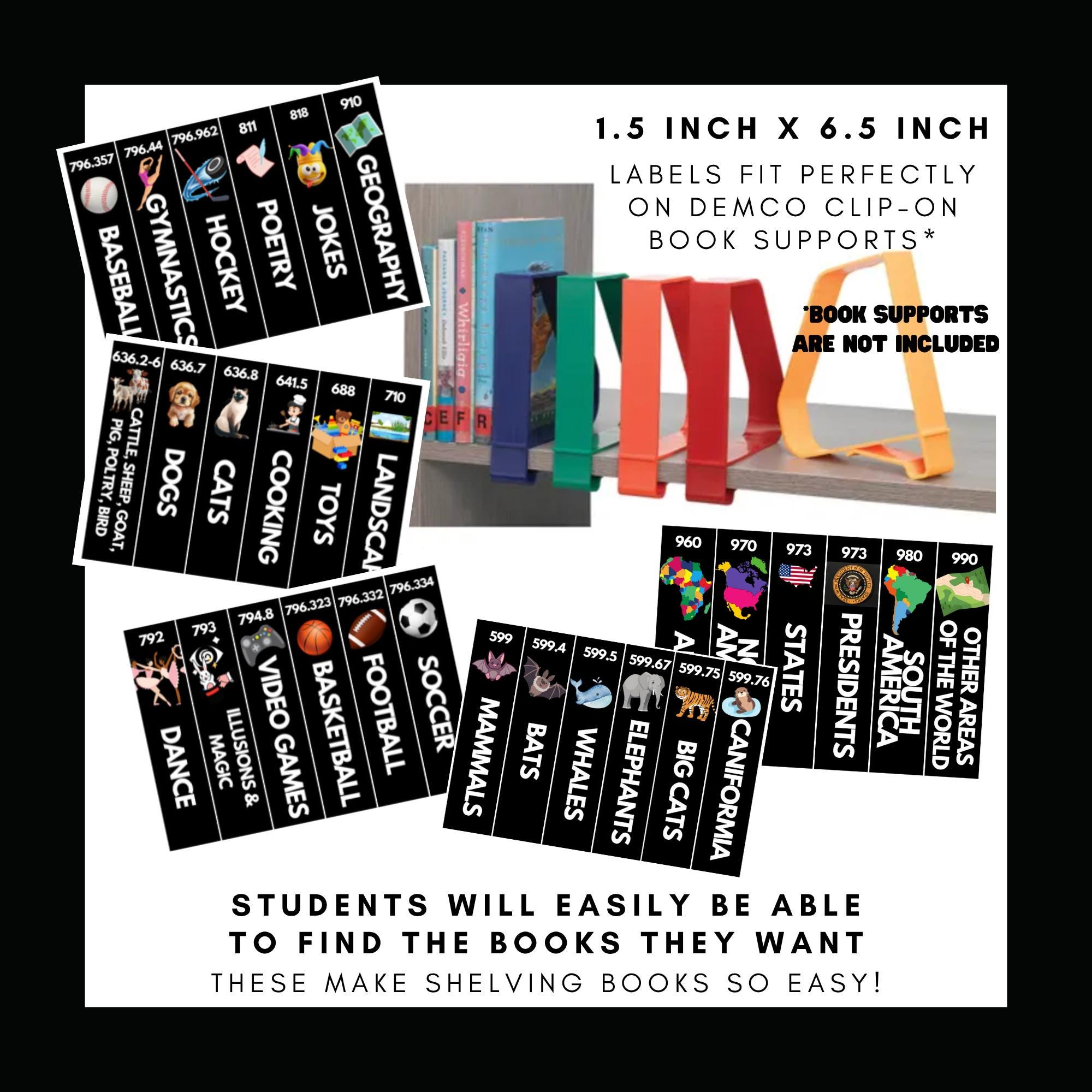 Nonfiction Dewey Shelf Labels - Etsy