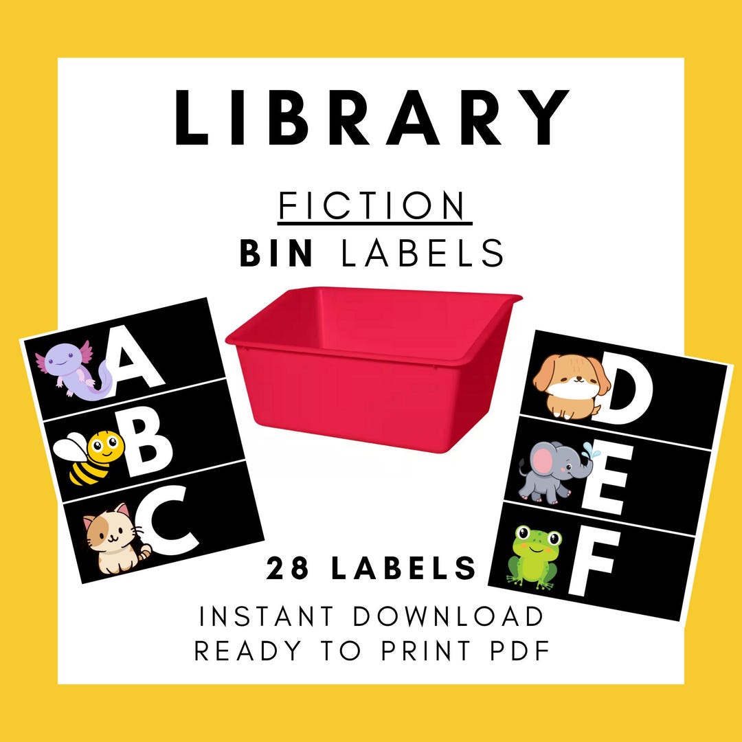 Fiction Alphabet Bin Labels - Etsy
