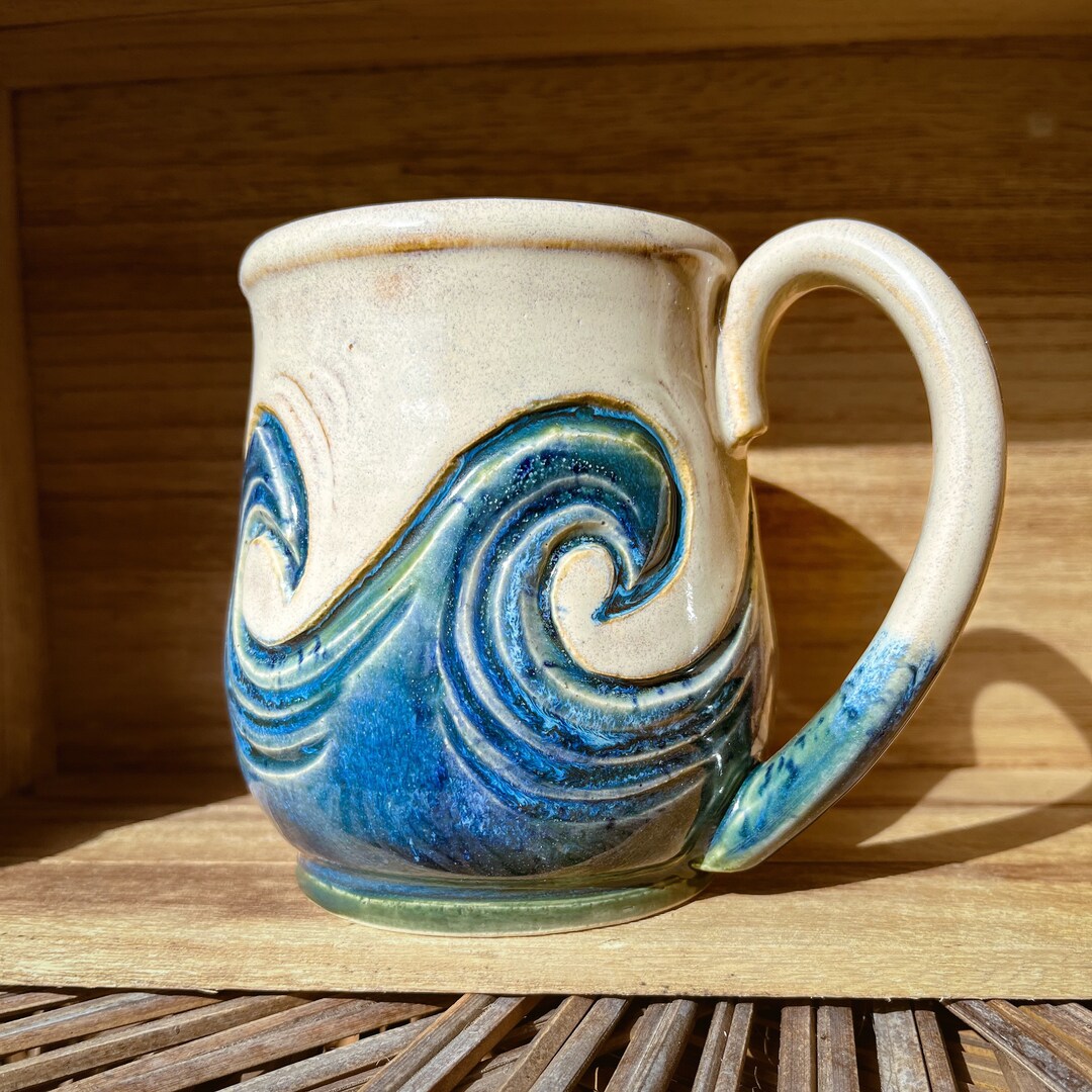 Wave Mug Ceramic Ocean Waves Mug Beach Mug Tropical Mug - Etsy