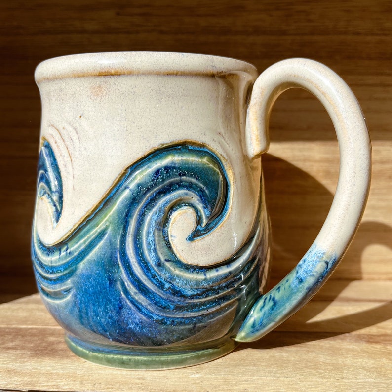 Wave Mug Ceramic Ocean Waves Mug Beach Mug Tropical Mug - Etsy