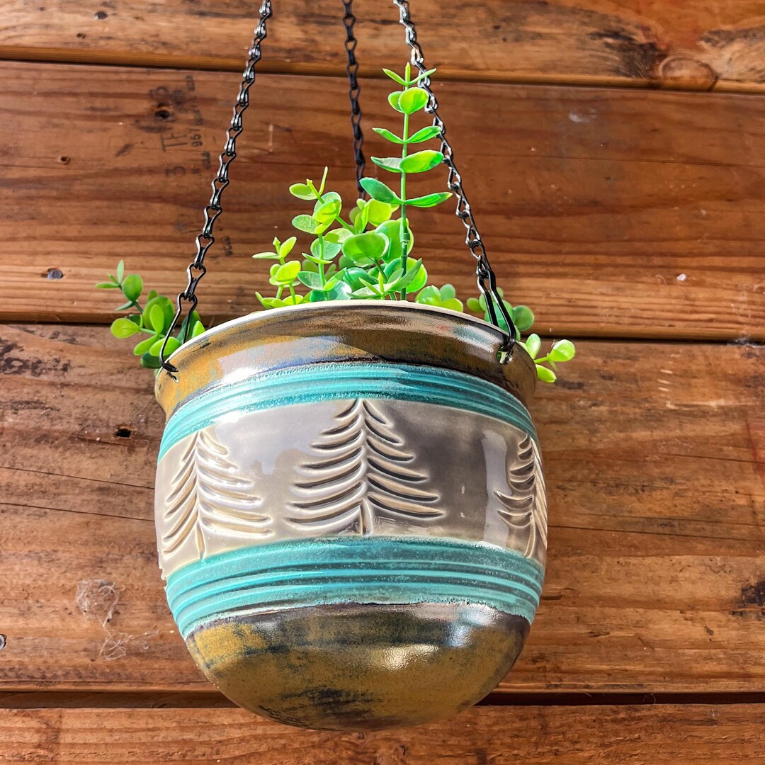 Ceramic Hanging Planter Tree Hanging Planter Handmade Hanging Ceramic ...