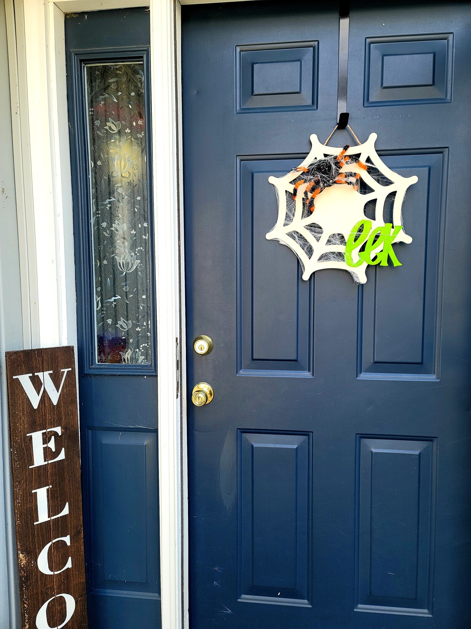 Eek Spider Front Door Hanger Wall Hanging Halloween Spooky - Etsy