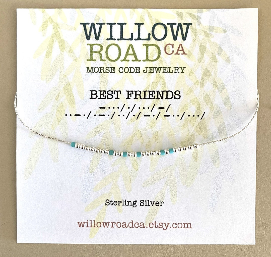 Best Friend Morse Code Necklace, Dainty Beaded Necklace, Sister or Work ...