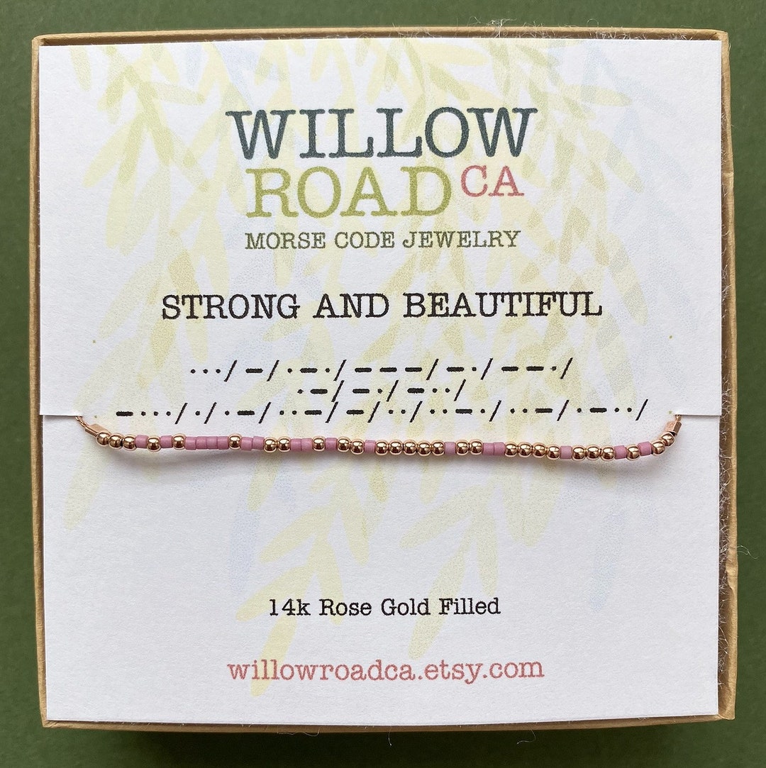 Strong and Beautiful Morse Code Bracelet, Inspirational Hidden Message ...