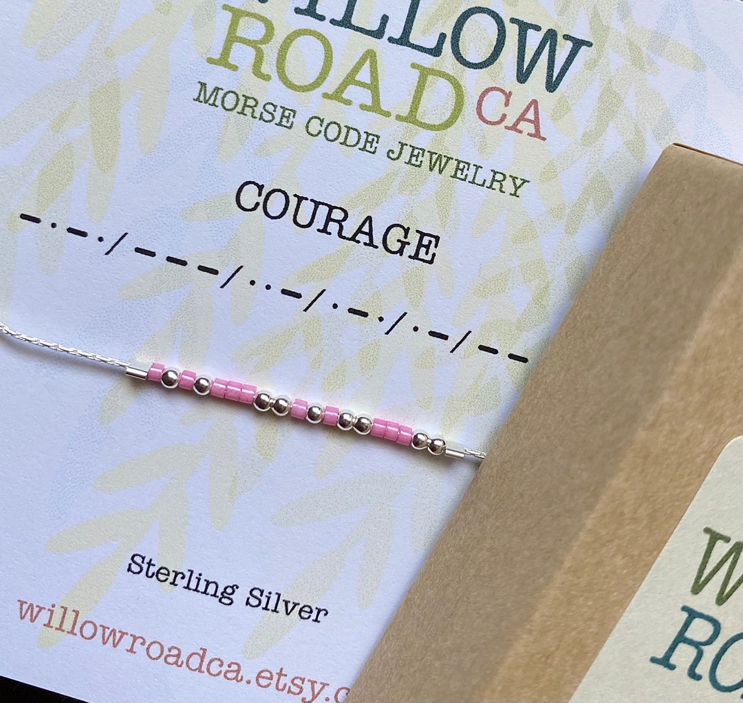 Courage Bracelet, Custom Morse Code Bracelet Gift for Her, Strength ...