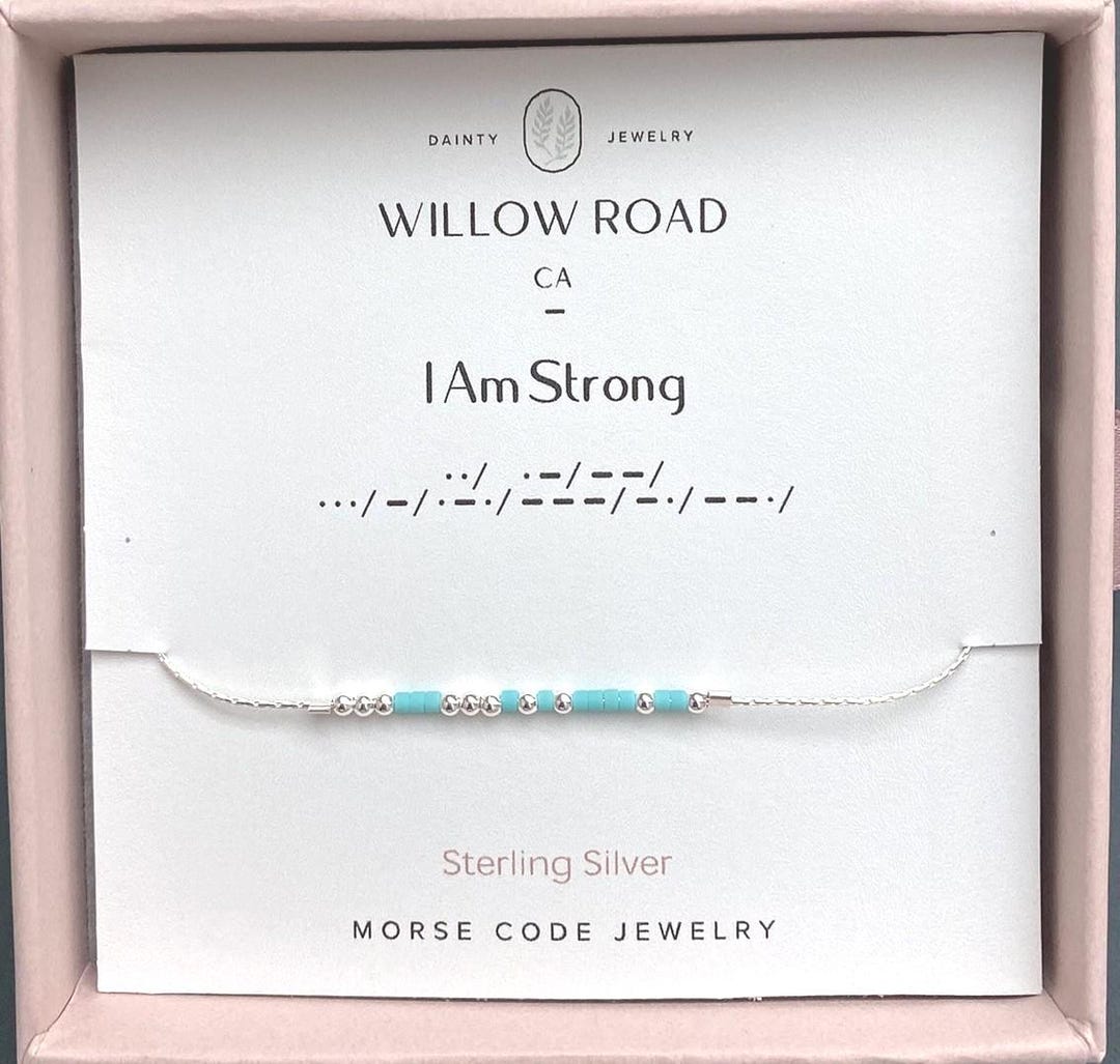 I Am Strong Morse Code Bracelet, Encouragement Gift for Her, Strength ...