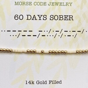 60 Days Sober Custom Morse Code Bracelet, Sobriety Gift for Women ...
