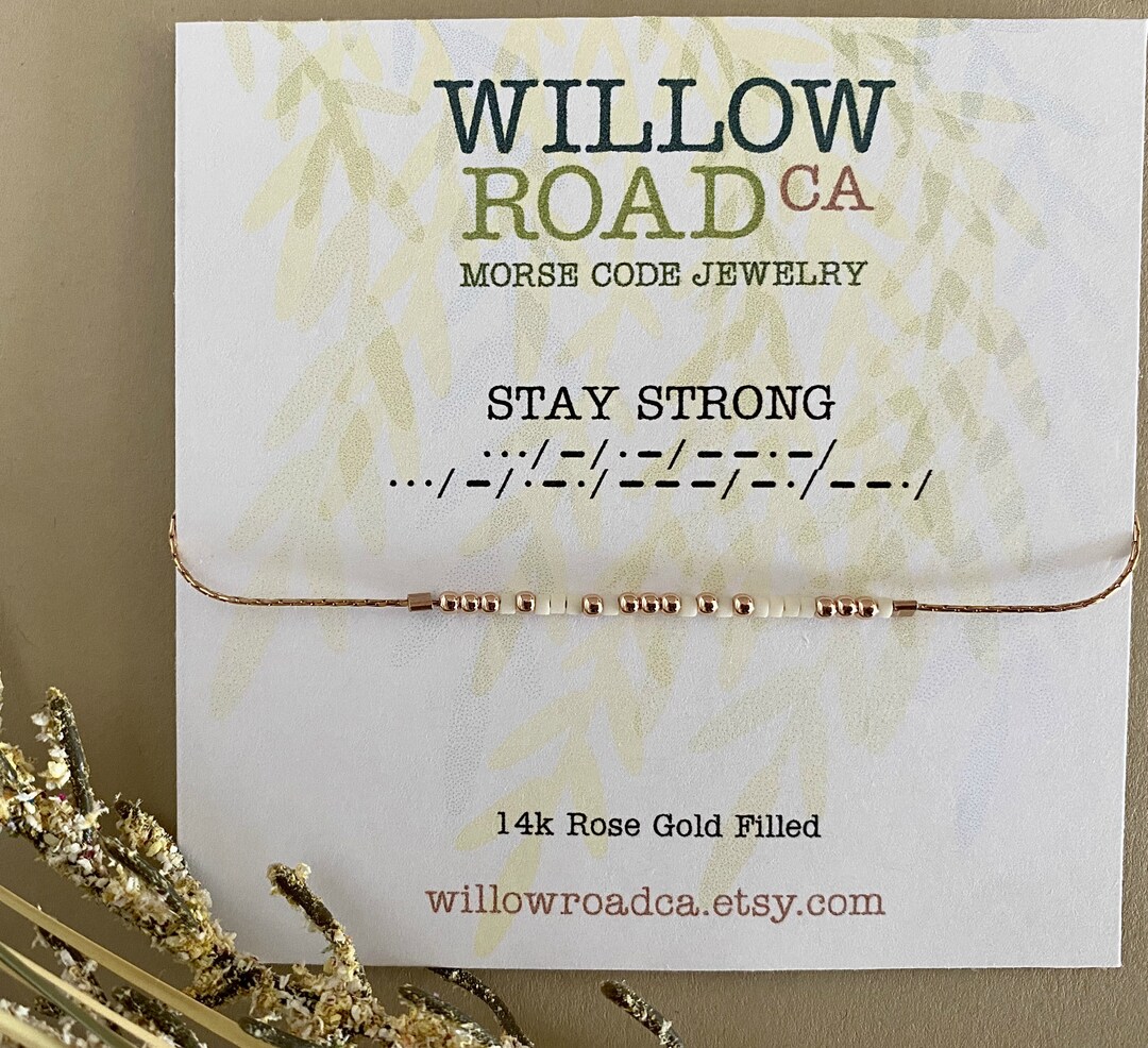 Stay Strong Morse Code Bracelet, Strength Bracelet Sobriety Recovery ...