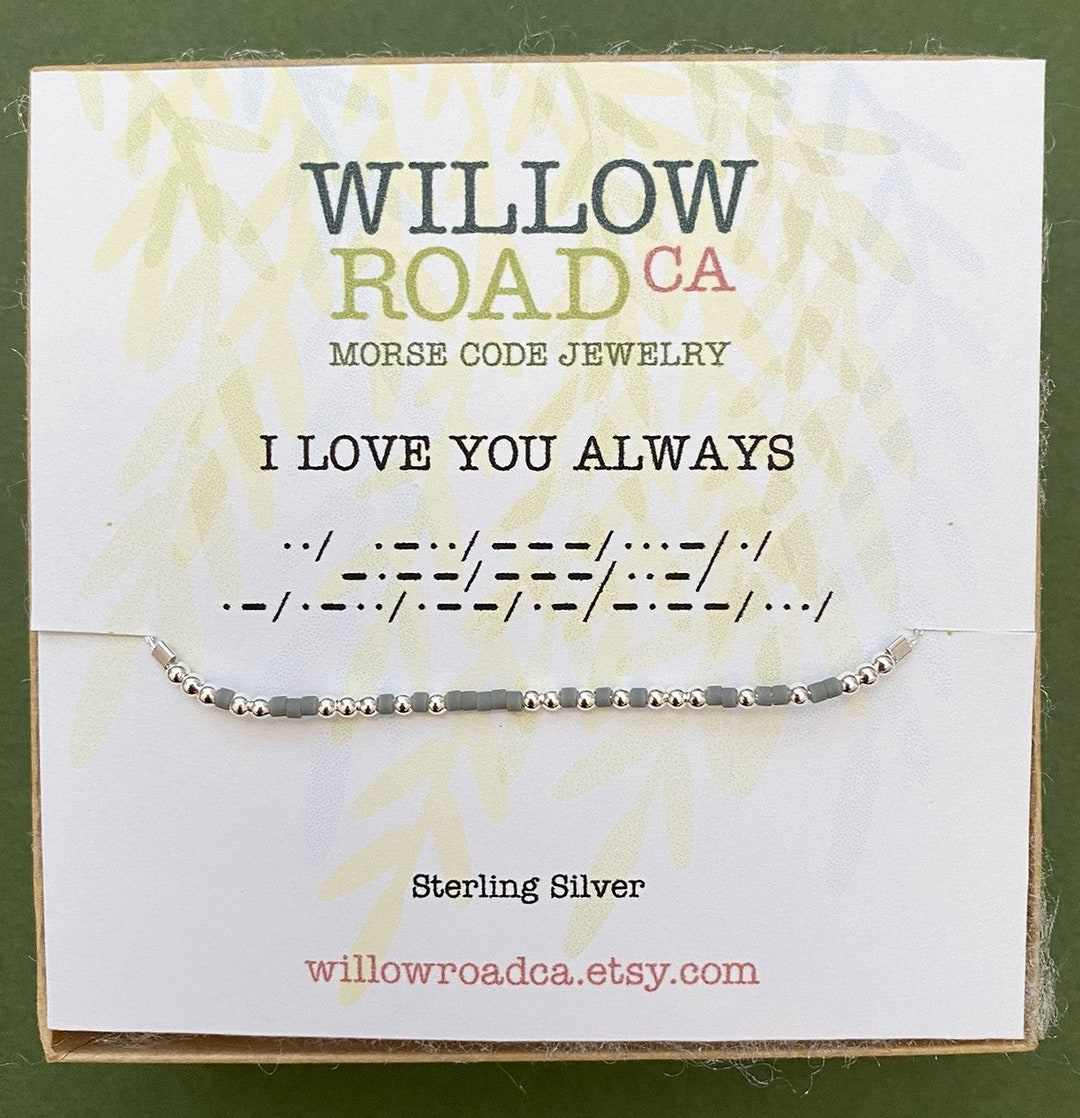 I Love You Always Morse Code Bracelet, 1 Year Anniversary Gift for Wife ...