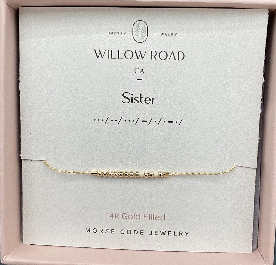 Sister Morse Code Bracelet on 14k Gold or Sterling Silver Chain, Soul ...