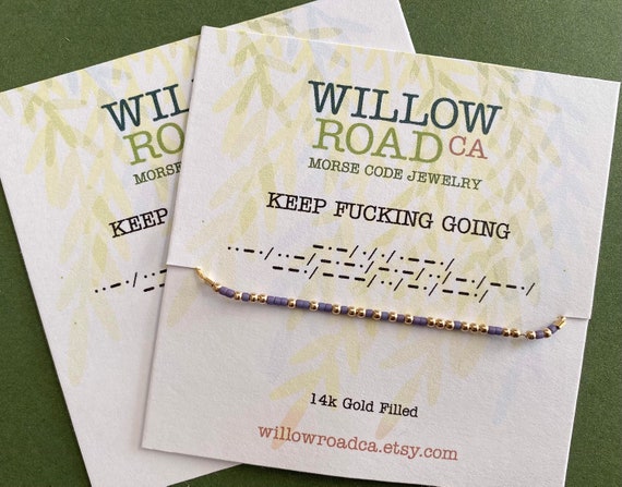 Keep Fucking Going Bracelet Morse Code Bracelet in Gold or | Etsy