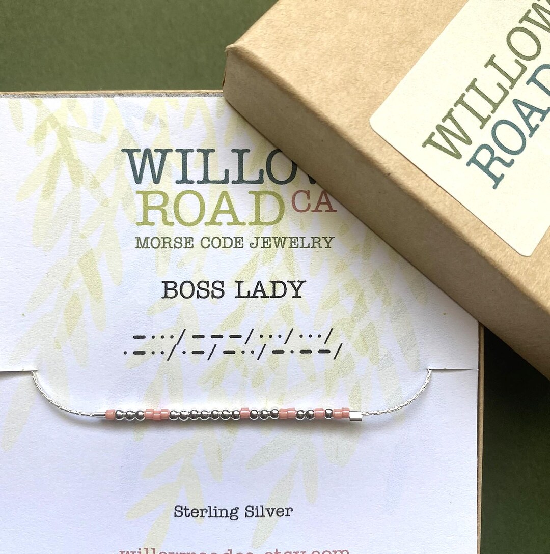 Boss Lady Morse Code Chain Bracelet in Sterling Silver or 14k Gold ...