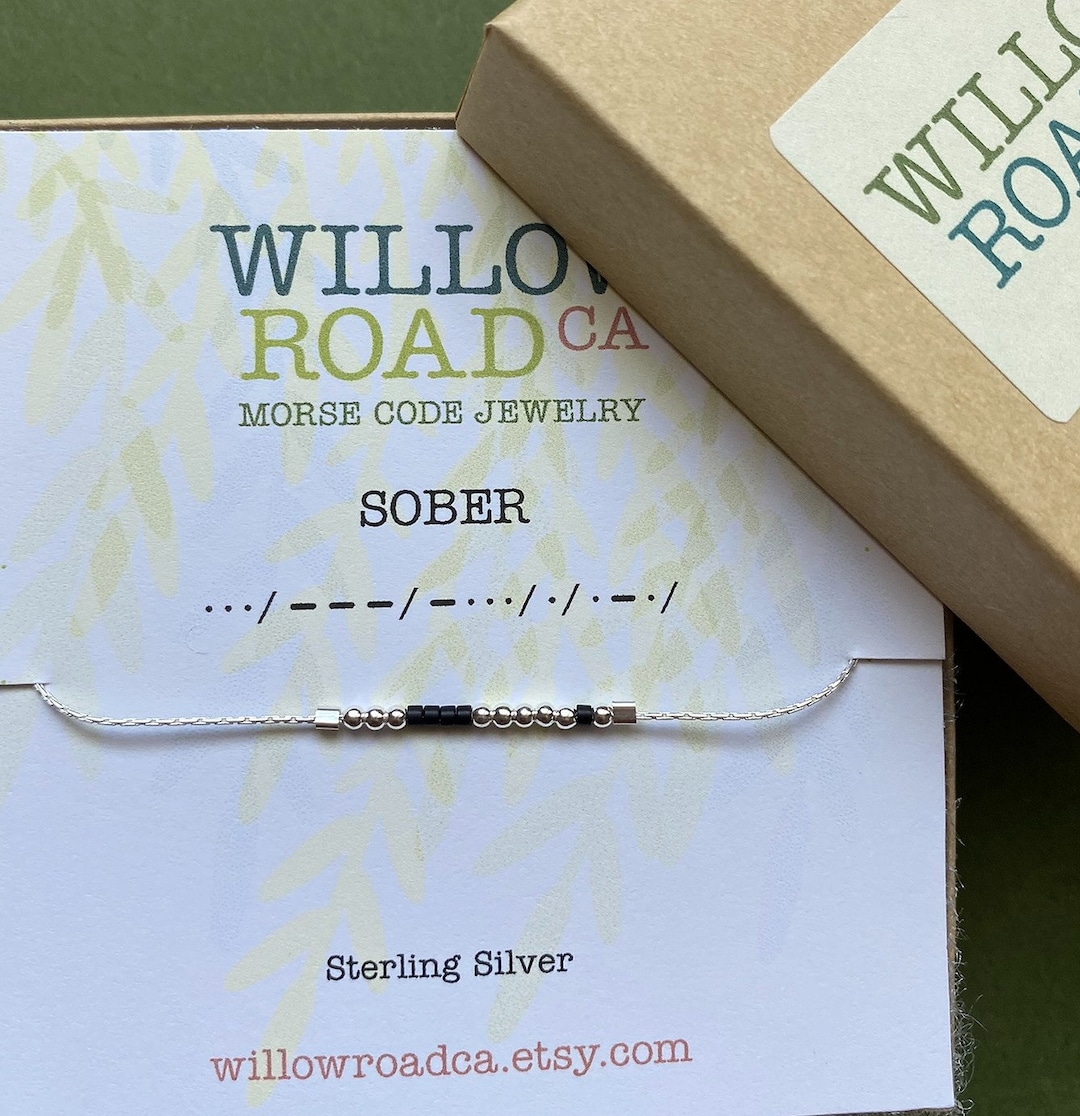 Sobriety Bracelet, Morse Code Bracelet, Sober Jewelry Encouragement ...