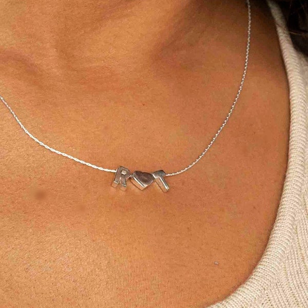Two Initial Necklace - Etsy