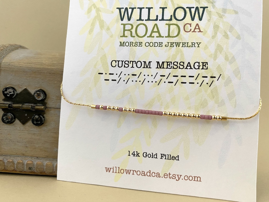 Custom Sterling Silver Morse Code Bracelet, Personalized Christmas Gift ...