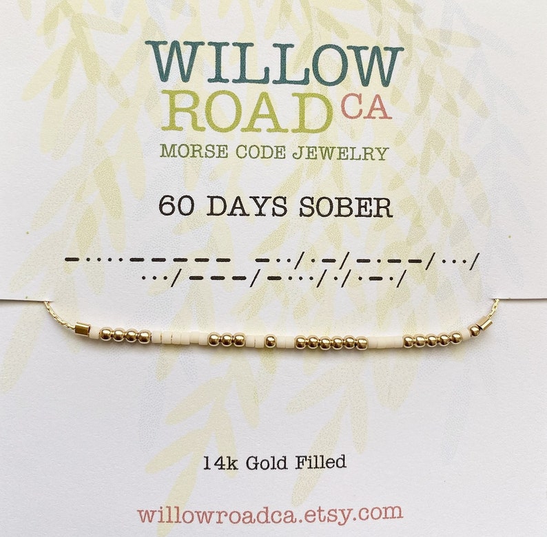 60 Days Sober Custom Morse Code Bracelet Sobriety Gift for - Etsy