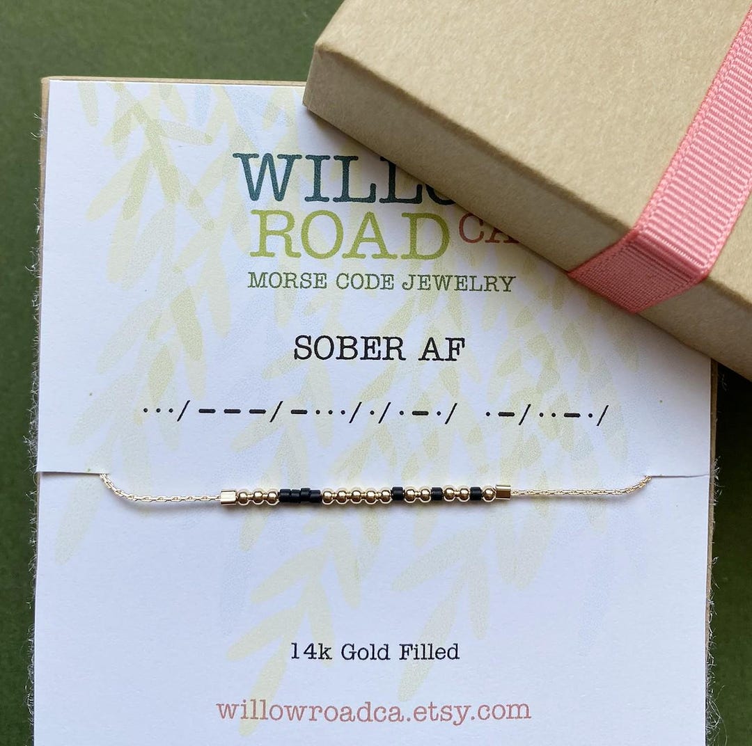 Sober AF Morse Code Bracelet on 14k Gold Filled or Sterling Silver ...