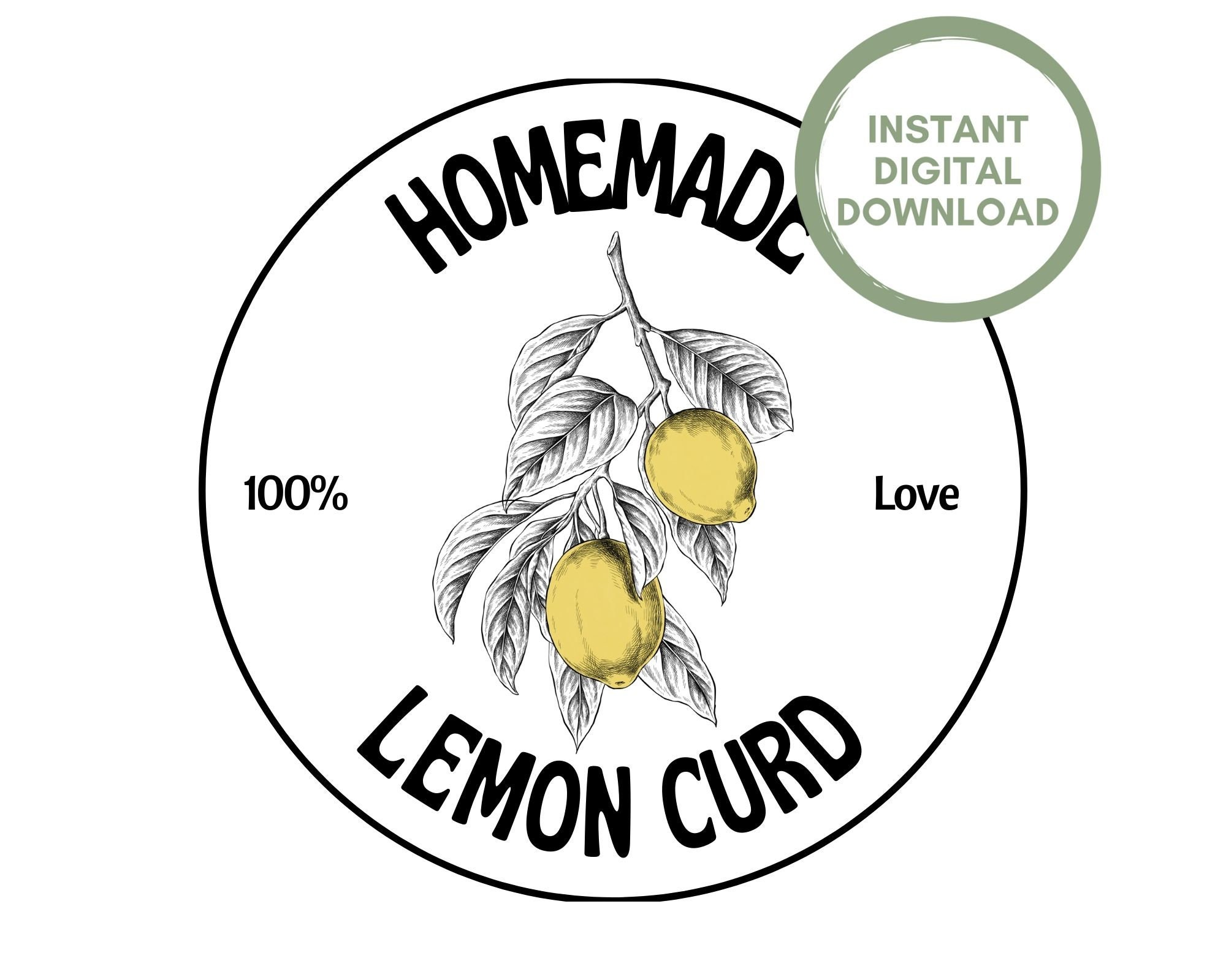 2 Lemon Curd Printable Labels Mason Jar Tags, Stickers, Labels PDF ...