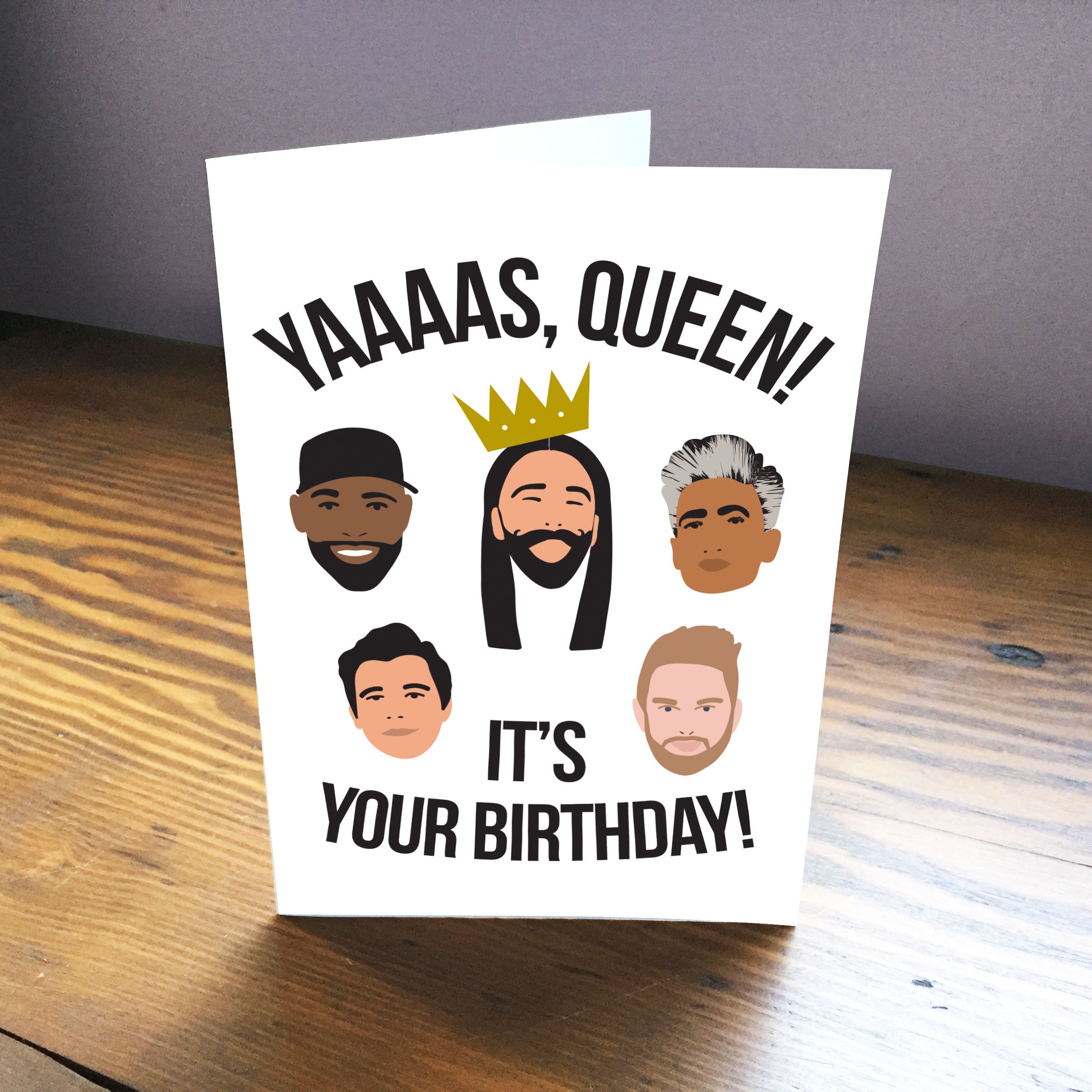 Yas Queen It's Your Birthday Black and White Queer Eye Fab Five Karomo ...