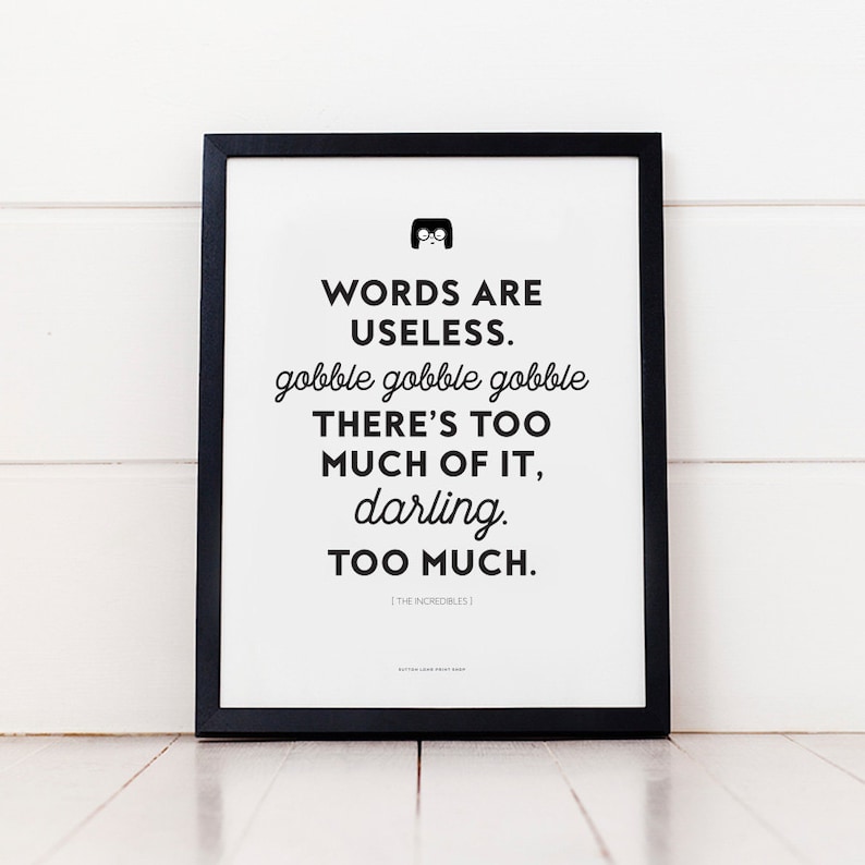 The Incredibles, Edna Mode, Words Are Useless, Instant Download ...