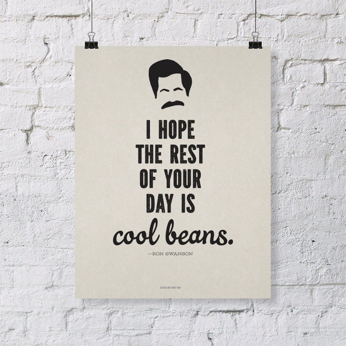 Ron Swanson Cool Beans Quote Art Print (PDF & JPG) - Etsy
