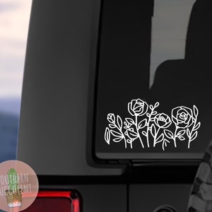 Wildflower Car Decal Boho Car Decal Plant Car Decal - Etsy