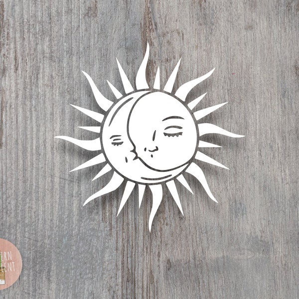 Car Sticker Sun and Moon - Etsy