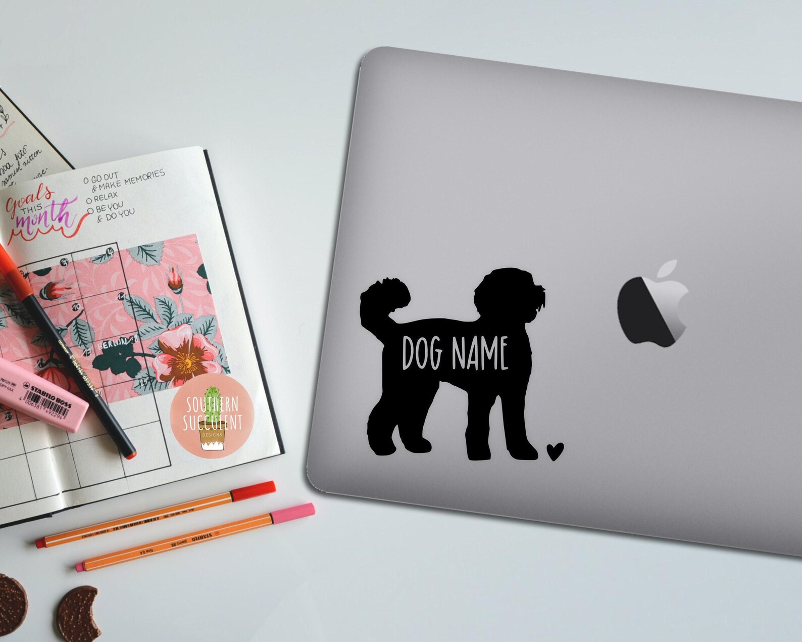 Custom Dog Name Doodle Decal - Labradoodle Decal - Goldendoodle Decal ...