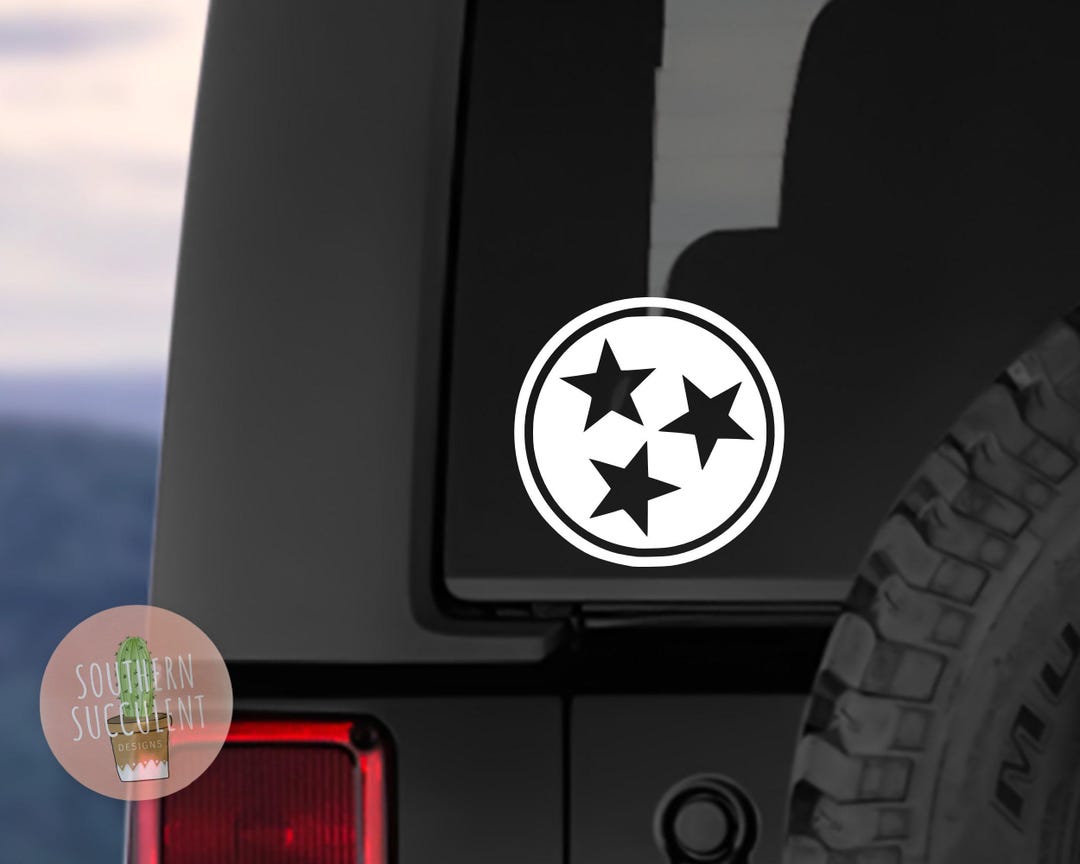Tennessee Tri-star Decal - Tri Star Sticker - Tennessee Car Decal - TN ...