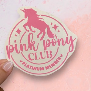 Pink Pony Club Car Decal - Pink Pony Club Member Sticker - Platinum ...