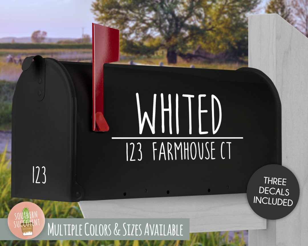 Personalized Mailbox Vinyl Decal - Last Name and Address Decal ...