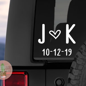 Custom Couple's Initials With Date Decal Couples Decal Wedding Decal ...
