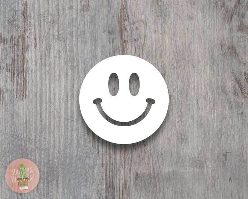 Smile Face Decal - Smile Face - Small Decal - Happy Face - Emoji Decal ...